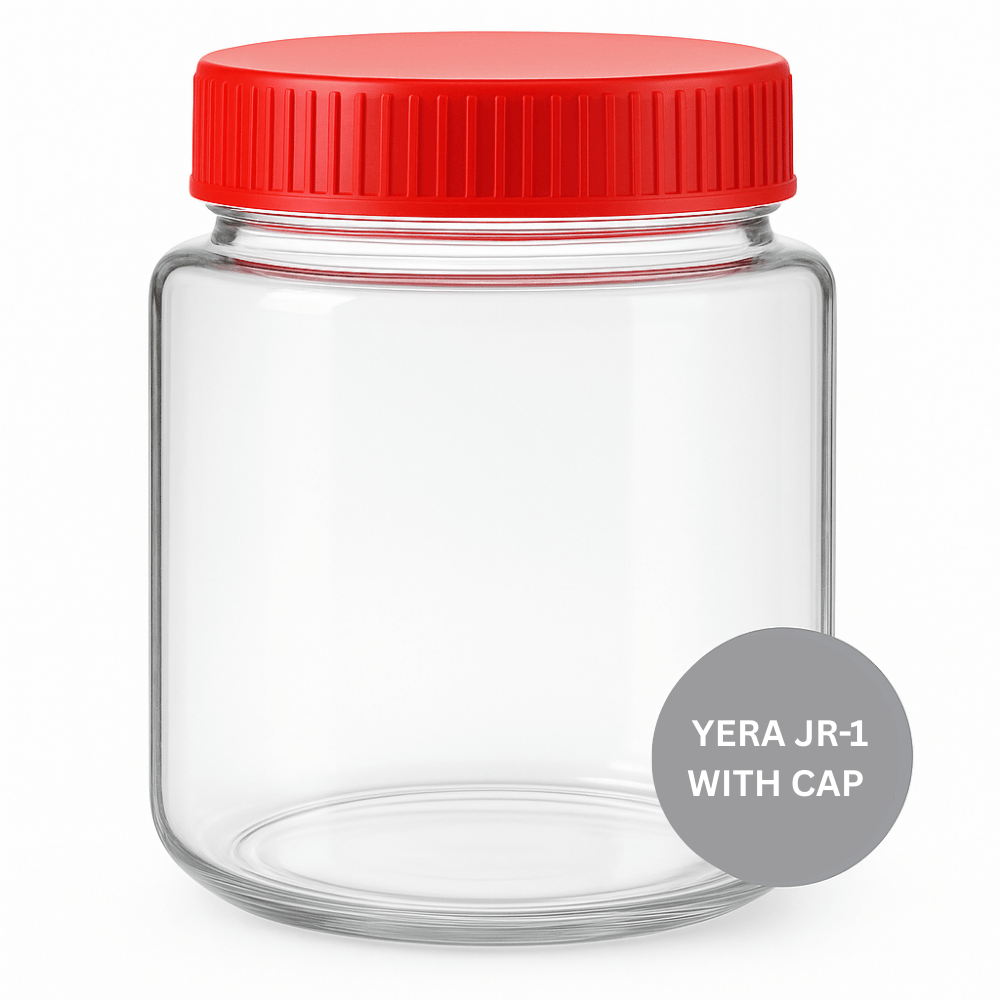 YERA JR-1 Airtight Glass Storage Jar with Red Screw Cap – 1.4 L Food G ...